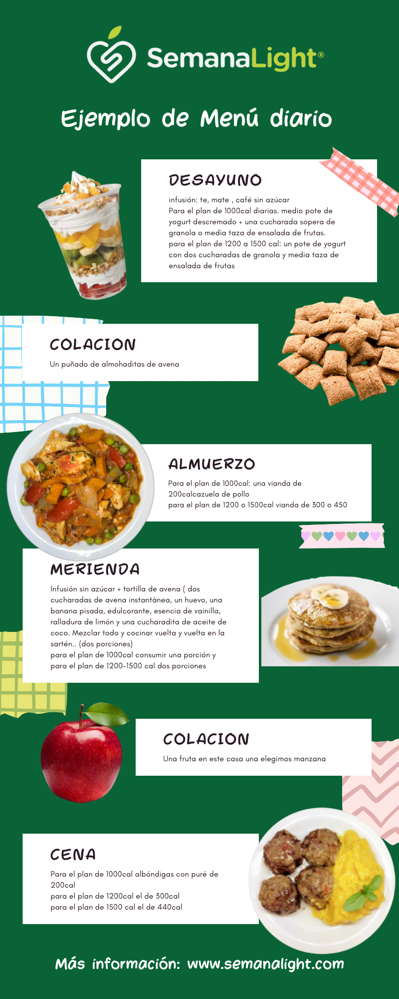 Seguí estos ejemplos de menú diario – Semana Light®